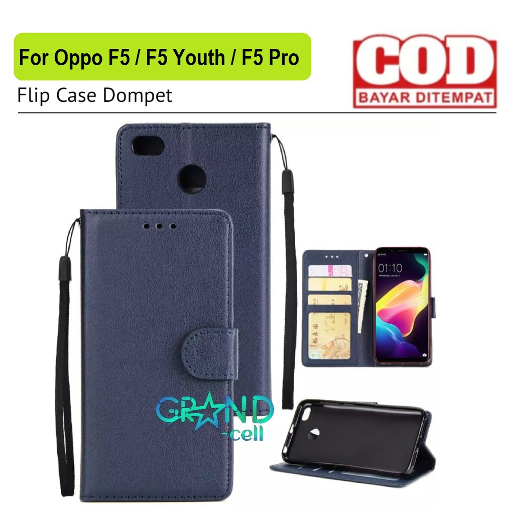 Jual Flip Wallet OPPO F5 / F5 Youth / F5 Pro Premium Standing Leather ...
