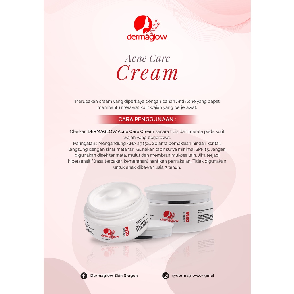Jual Dermaglow Acne Care Cream BPOM | Shopee Indonesia