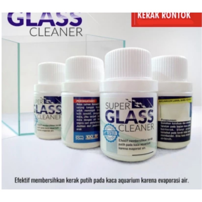 Jual Pembersih Kerak Kaca Aquarium Super Glass Cleaner 50ml | Shopee ...