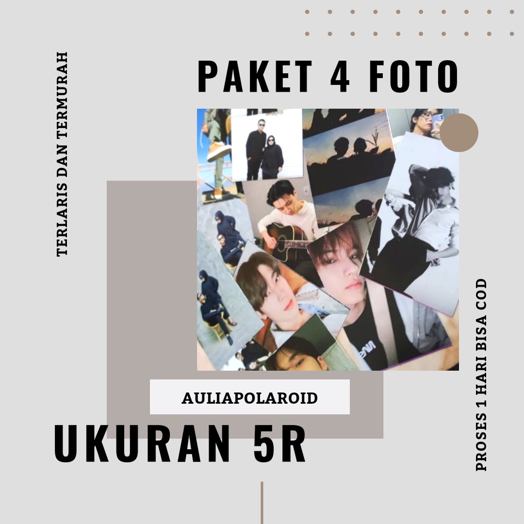 Jual CETAK FOTO UKURAN 5R PAKET 4 FOTO TERLARIS DAN TERMURAH PROSES 1 ...