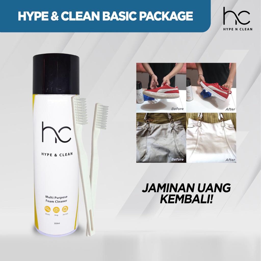 Jual Hype and Clean Multi Purpose Foam Cleaner (free sikat travel ...