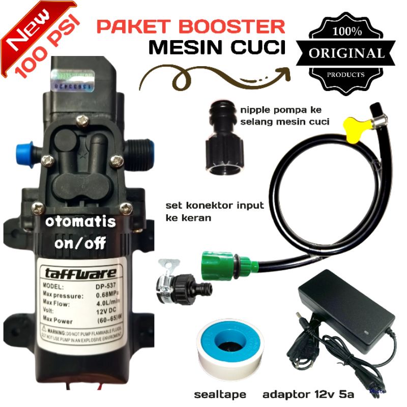 Jual PAKET POMPA BOOSTER KE MESIN CUCI / PAKET POMPA PENDORONG KE MESIN ...