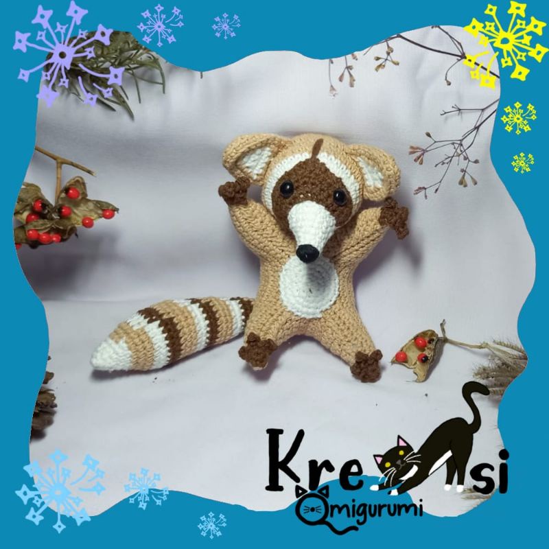 Jual Amigurumi tupai/boneka rajut rakun/amigurumi squirell/ amigurumi ...