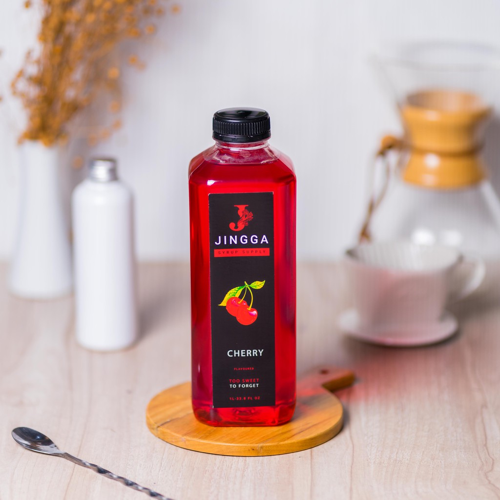 Jual JINGGA Cherry Syrup 1000 ml - Sirup Ceri Untuk Coffee Mocktail ...