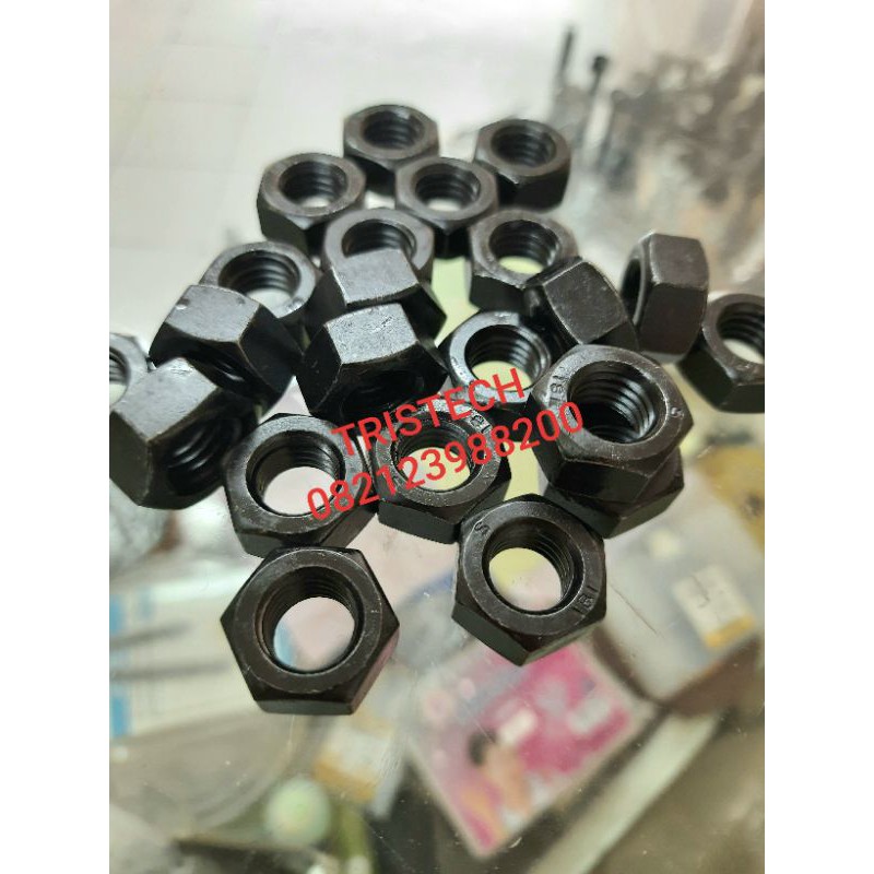 Jual mur baja m12 kunci 19 mur baut baja m12 mur 12mm pitch 1.75 mur ...