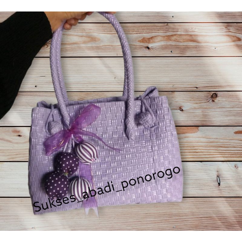 Jual TAS ANYAM JALI PREMIUM UKURAN XS KANCING 2 WARNA KALEM/ TAS PETTY ...