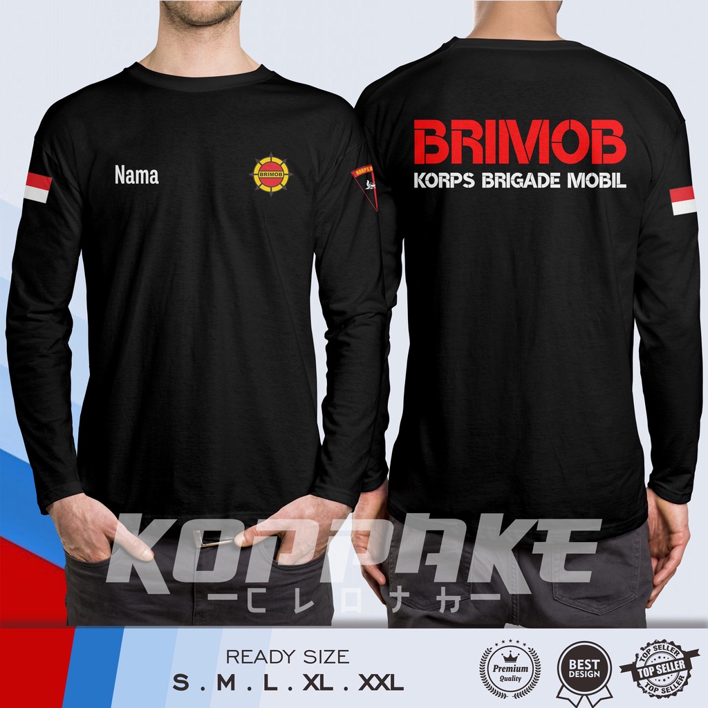 Jual Kaos BRIMOB Korps Brigade Mobil Gratis Nama Lengan Panjang Baju ...