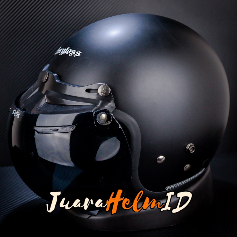 Jual CARGLOSS HELM CFM RETRO / BLACK DOFF / HALF FACE CARGLOS CF ARMY ...