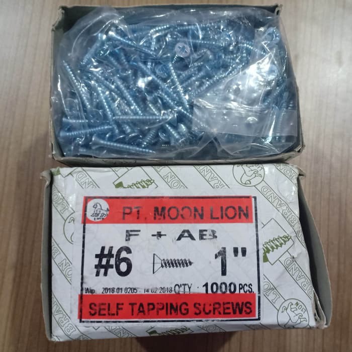 Jual Skrup Tapping 2,5cm / Tapping Screw 6 x 1" / Skrup Putih 6 x 1 ...