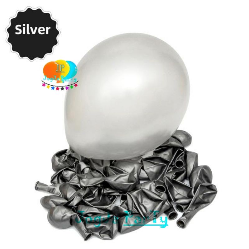 Jual balon latex SILVER balon metalik balon latex metalik balon ulang ...