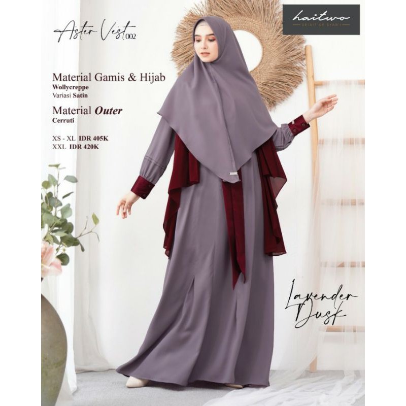 Jual GAMIS ASTER VEST 002 BY HAITWO DRESS LENGAN PANJANG | Shopee Indonesia