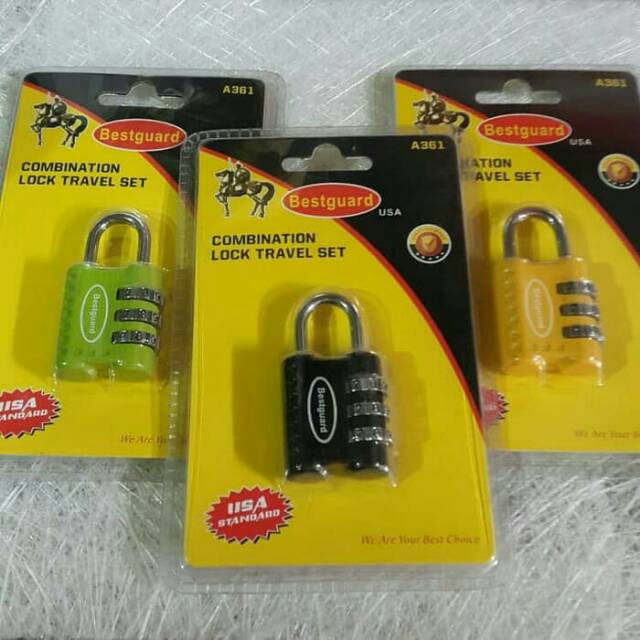 Jual Gembok koper / gembok kombinasi / lock travel set | Shopee Indonesia