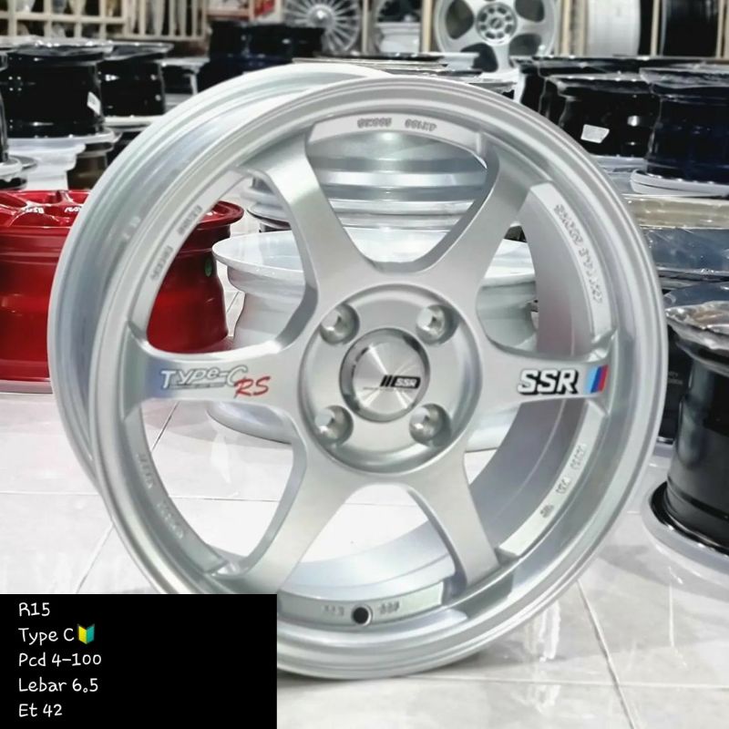 Jual velg mobil ssr type c rs ring 15 lebar 6,5 pnp brio agya ayla calya sigra mobilio city vios ...