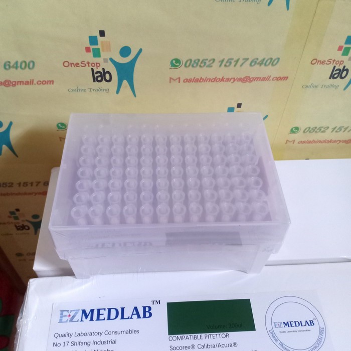 Jual EZMEDLAB Filter tips 200 uL Sterile pipet tip filter for ...