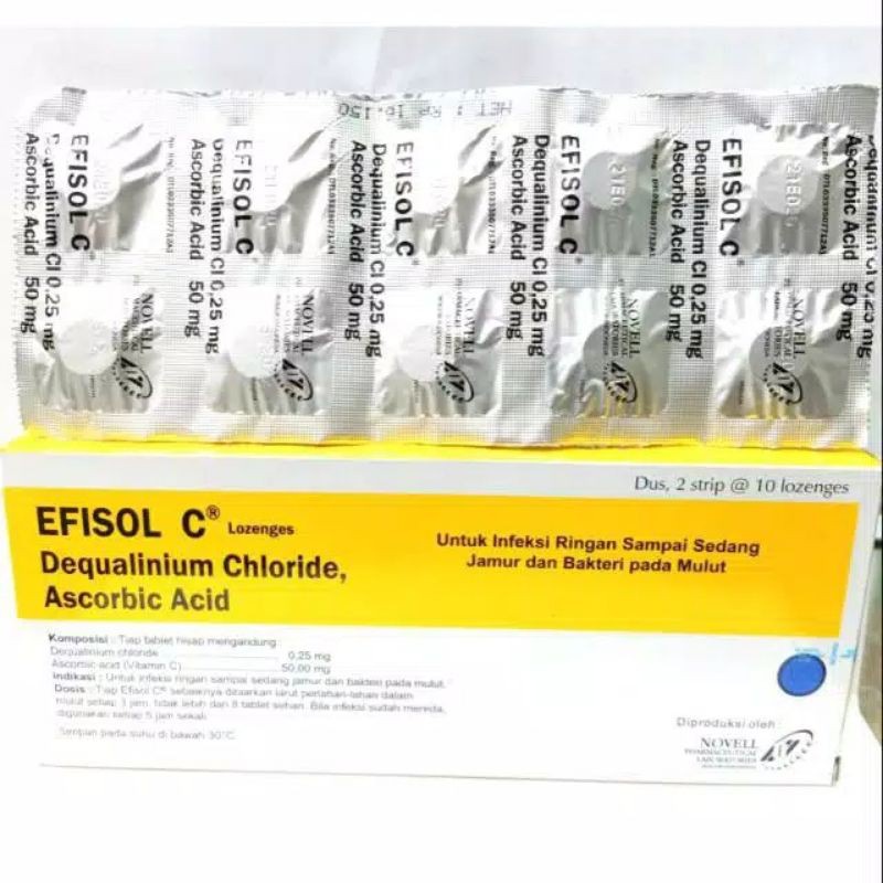 Jual Efisol C Strip Isi 10 Tablet Untuk Sariawan dan Radang Tenggorokan ...