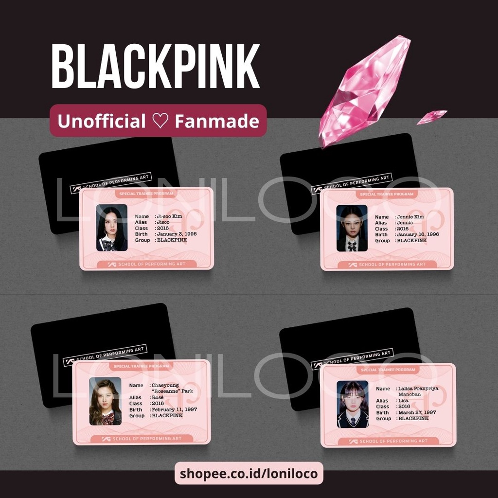 Jual Photocard Blackpink Student ID Card Jennie Jisoo Rose Lisa | Shopee Indonesia