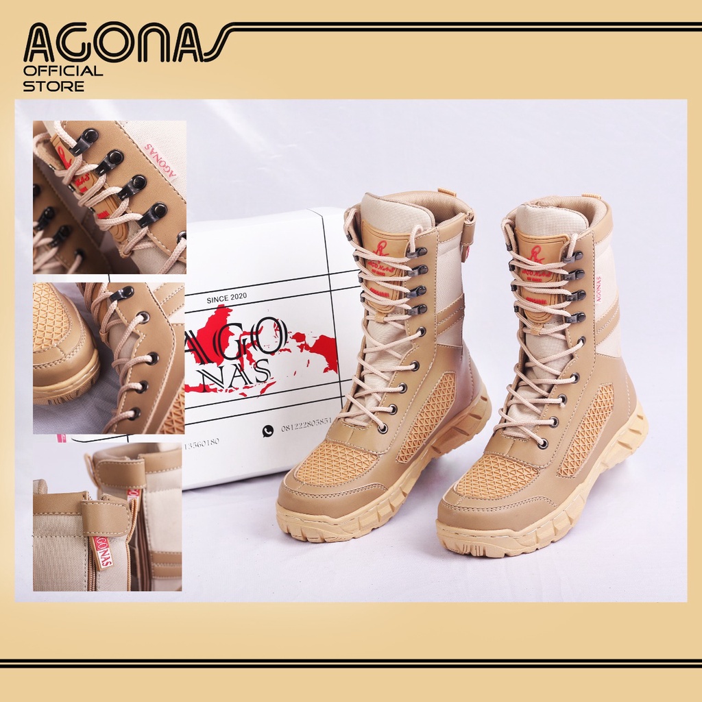 Jual sepatu safety pdl boa riders cream original agonas | pdl cream ...