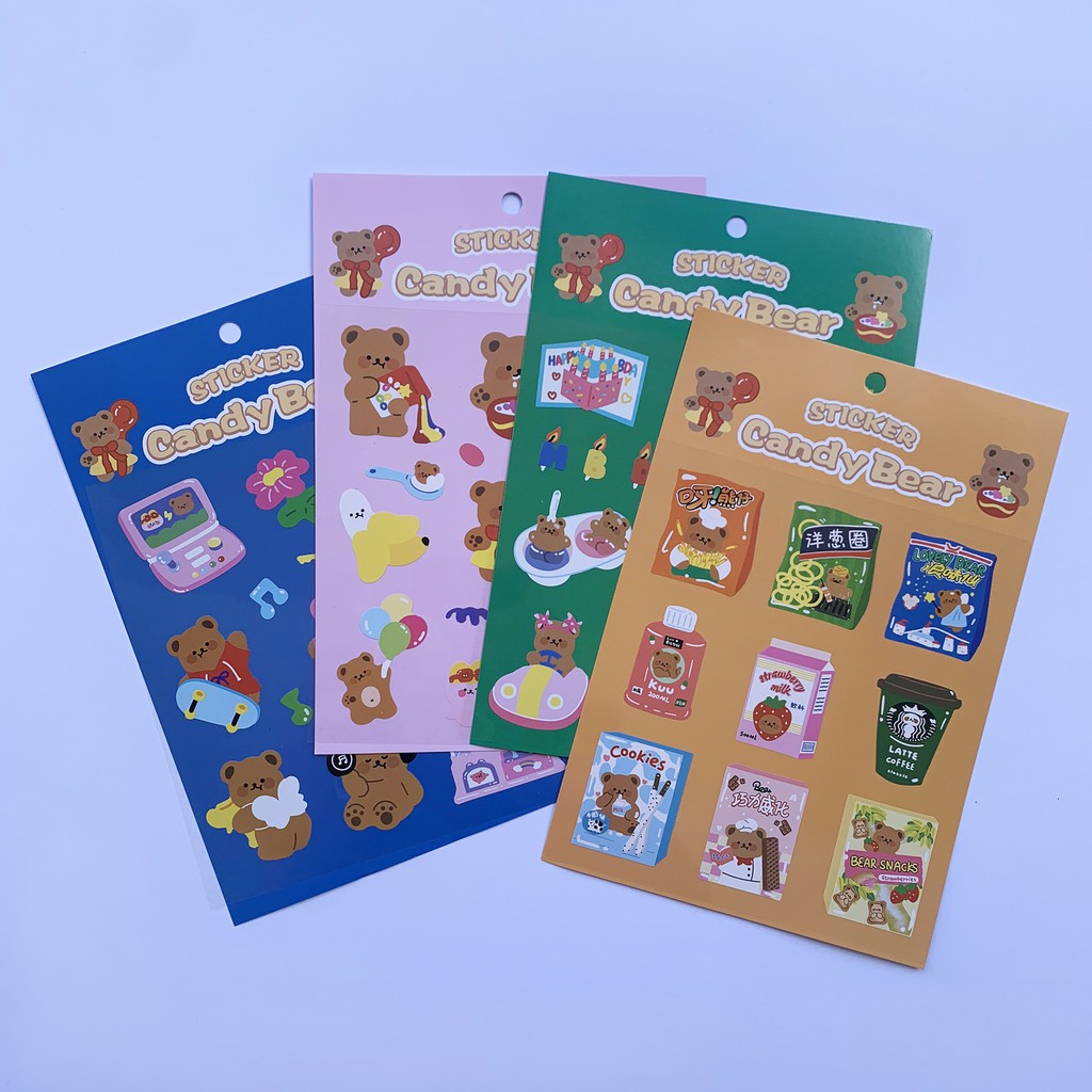 Jual Sticker Anti Air (Waterproof) Desain Beruang Lucu Imut Gemas ...