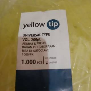 Jual Yellow Tips Micropipet Tips Kuning Onemed isi 1000pcs , Yellow Tip ...