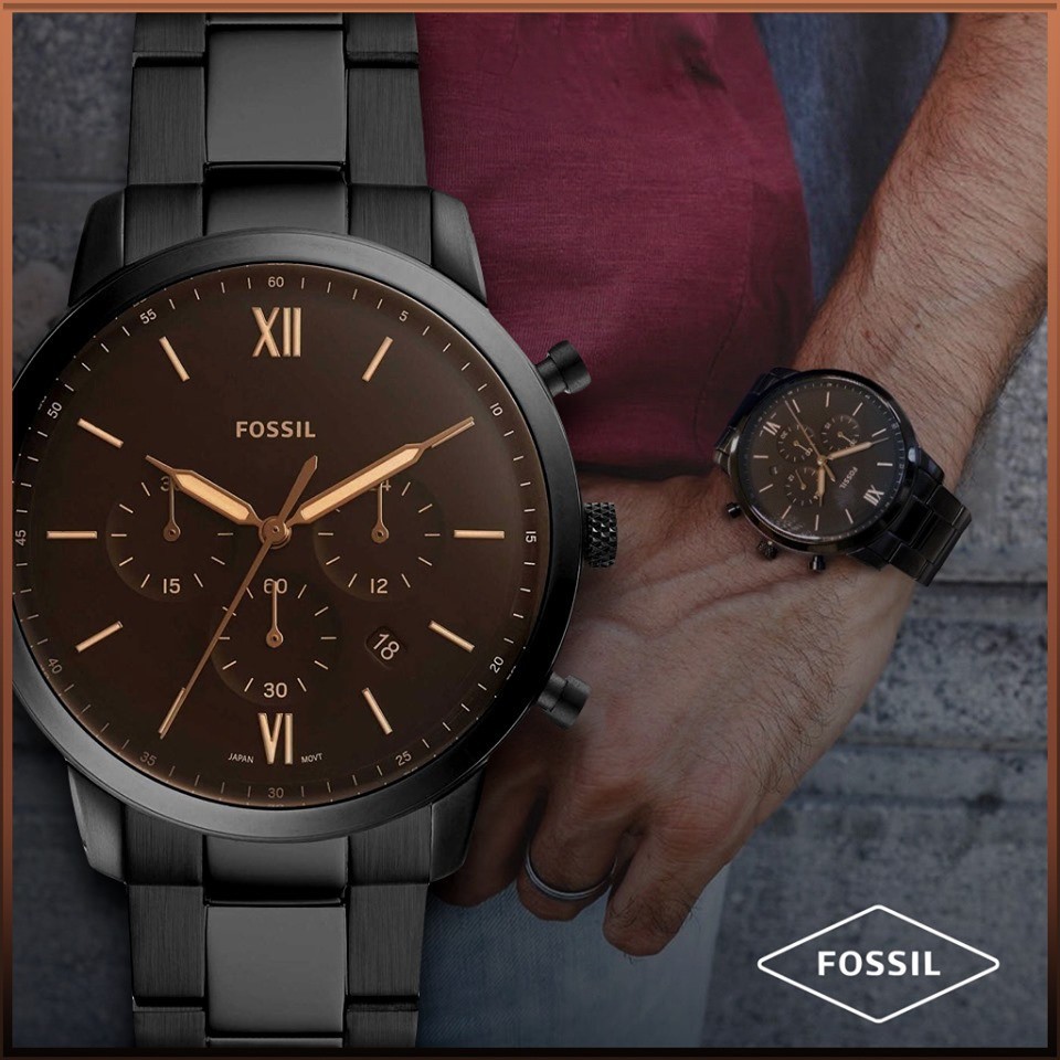 Jual Fossil FS5525 Neutra Chronograph Black Stainless Steel Strap ...