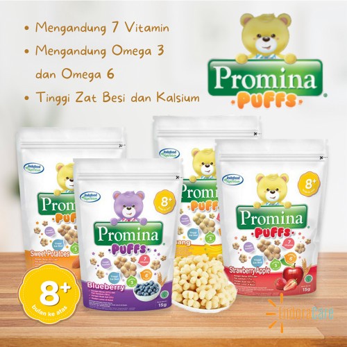 Jual Promina Puff Cemilan Snack Bayi 15gr Rasa Banana / Blueberry ...