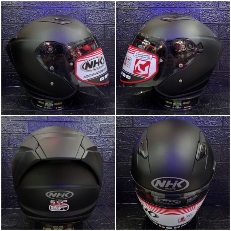 Jual NHK HELM S1 GP PRO SOLID BLACK DOFT NHK S1 GP PRO ORIGINAL DOUBLE ...