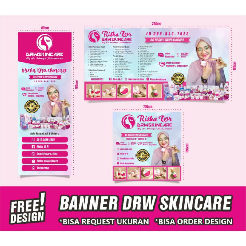 Jual Cetak Banner Spanduk Baliho BC DRWSKINCARE Free Design Custom ...