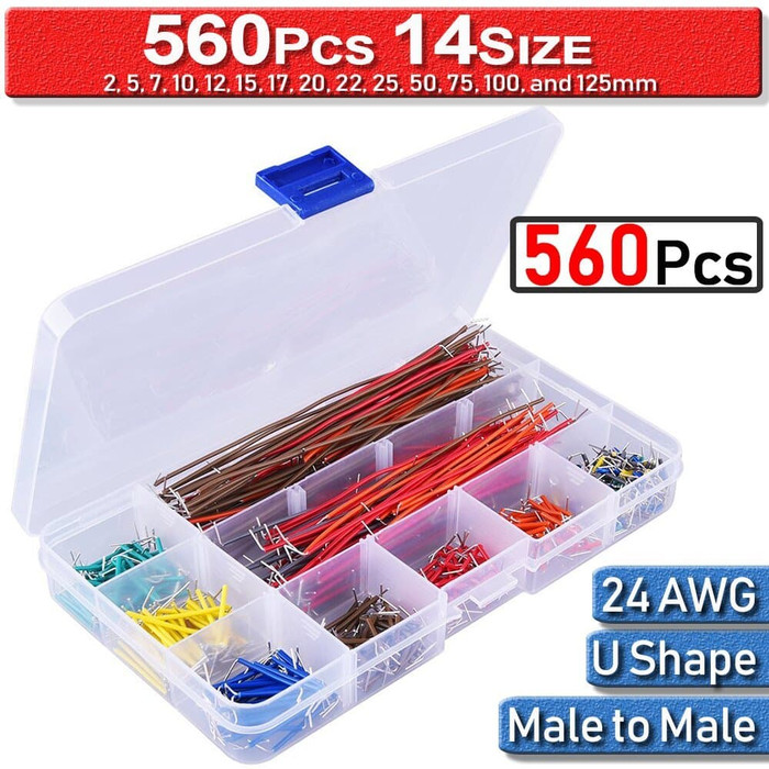 Jual 560 Protoboard Jumper Wire Kit Kabel Breadboard Assorted Jumper ...