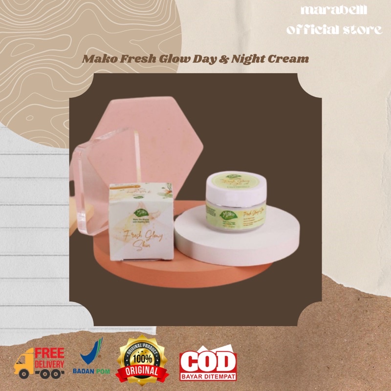 Jual Mako by seris moisturizer Fresh Glowy Skin Day & Night Cream 15gr ...