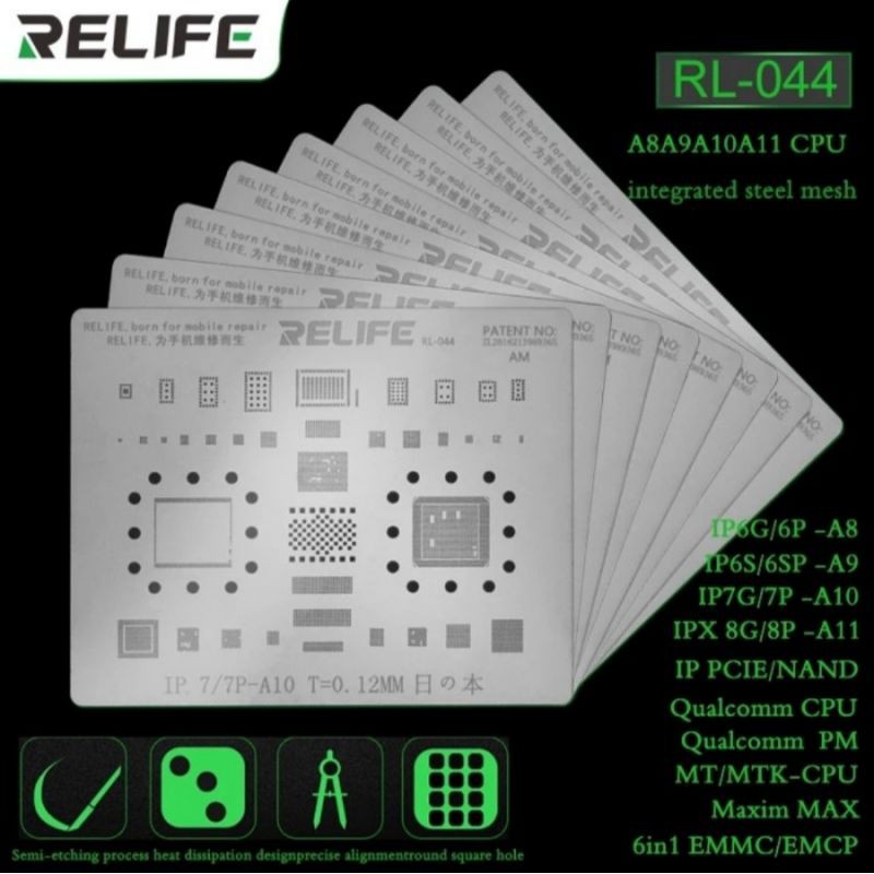 Jual BGA STENCILS CETAKAN BGA RELIFE RL 044 UNIVERSAL EMMC ORIGINAL | Shopee Indonesia