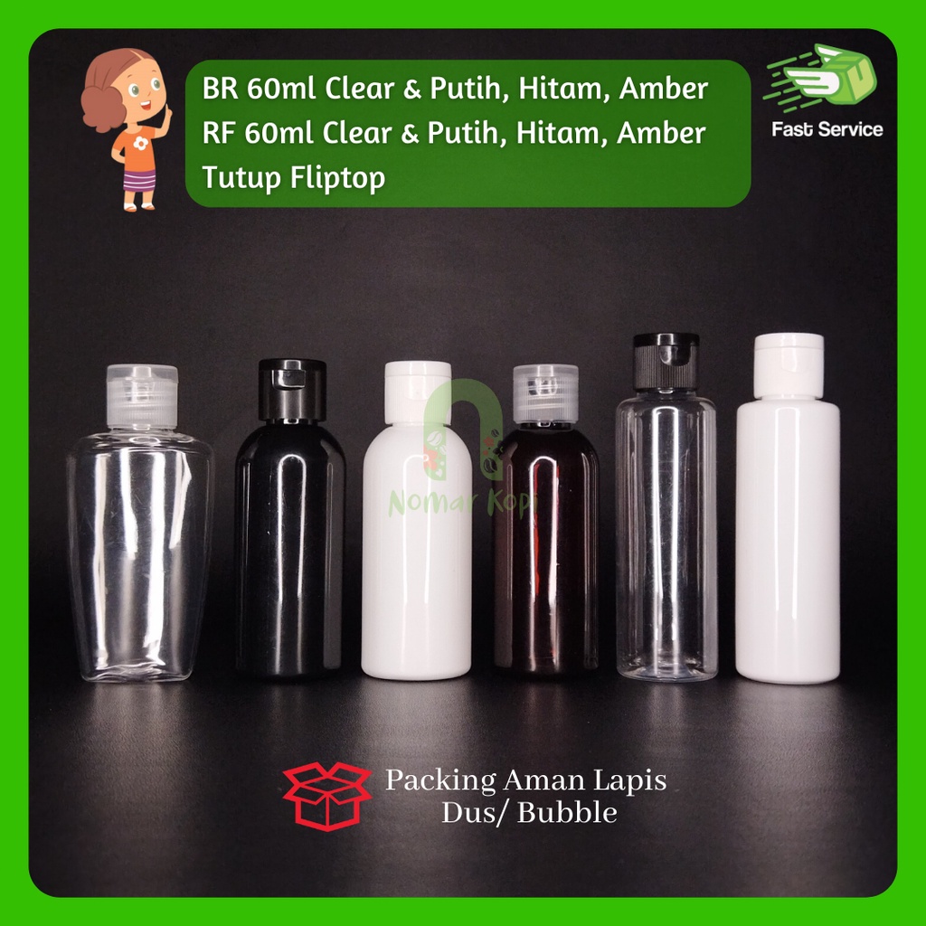 Jual BOTOL PUTIH 60ML FLIPTOP PET TEBAL SERUM HANDSANITIZER OIL LOTION | Shopee Indonesia