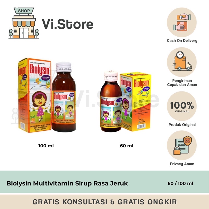 Jual Biolysin Multivitamin Sirup 60ml dan 100ml | Shopee Indonesia