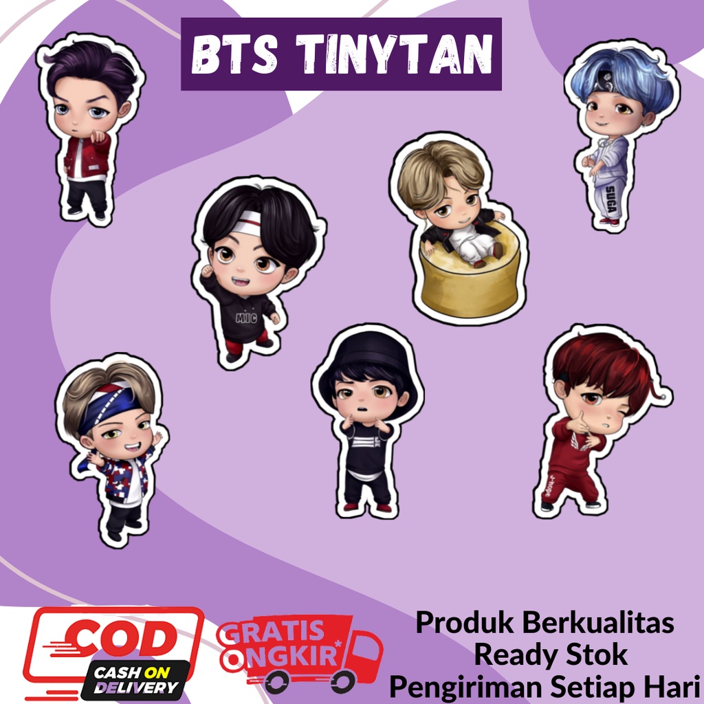 Jual Stiker Bts Kpop Tiny Tinytan Aestatic Kartun Anime Chibi Lucu ...