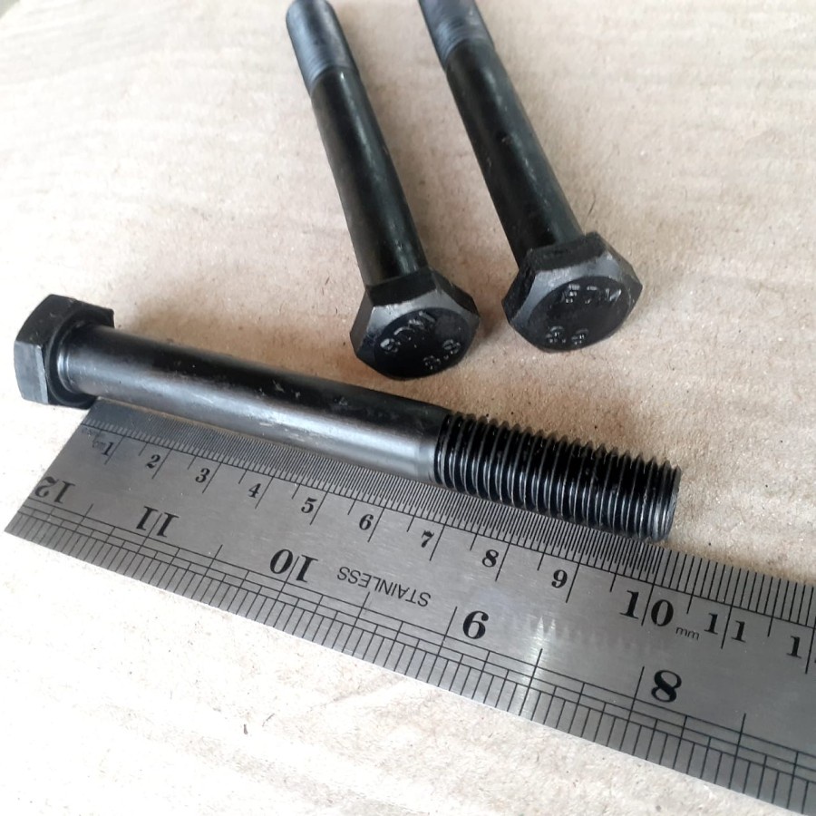 Jual BAUT BAJA M12 X 100 / BAUT BAJA HTB 8.8 M12X100 HALF DRAT / BAUT M12X100 BAJA KUNCI 19 ...