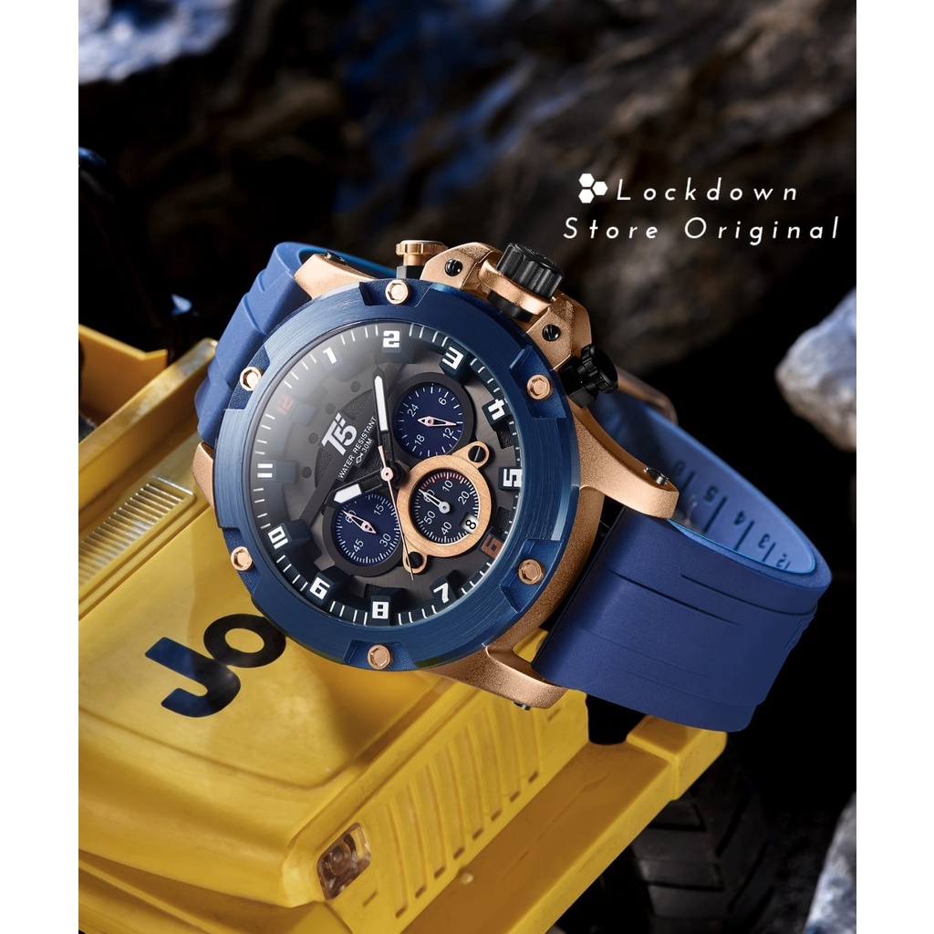 Jual New!! Jam T5 3913 Original Chronograph / Jam T5 Karet / Jam Karet ...