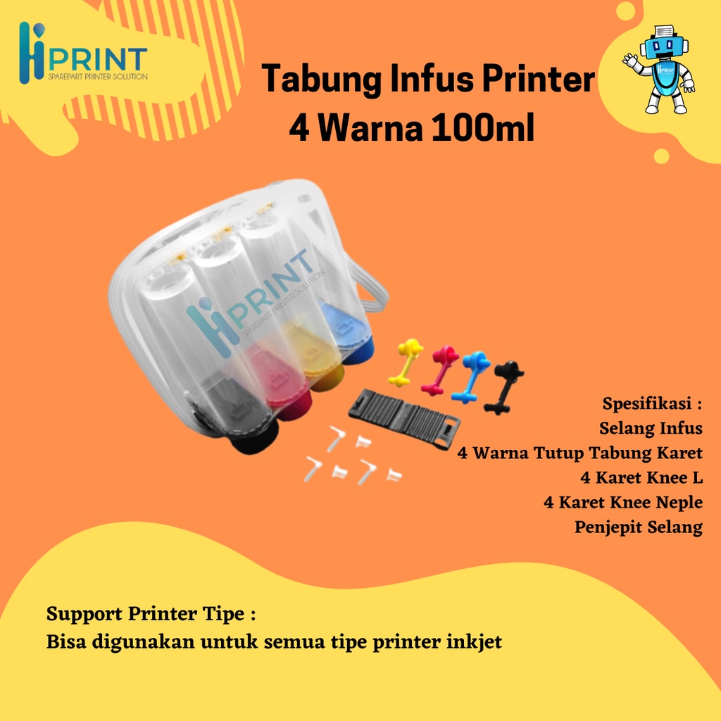 Jual Tabung Modif Infus Sepatu 4 Warna 100ml Tabung Printer Modif Warna ...