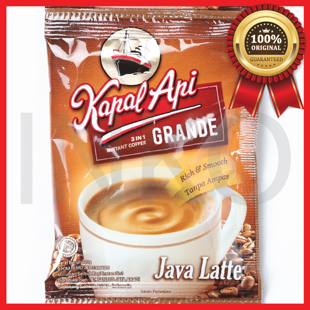 Jual KAPAL API GRANDE RICH&SMOOTH TANPA AMPAS JAVA LATTE RENTENG 10X20GR | Shopee Indonesia