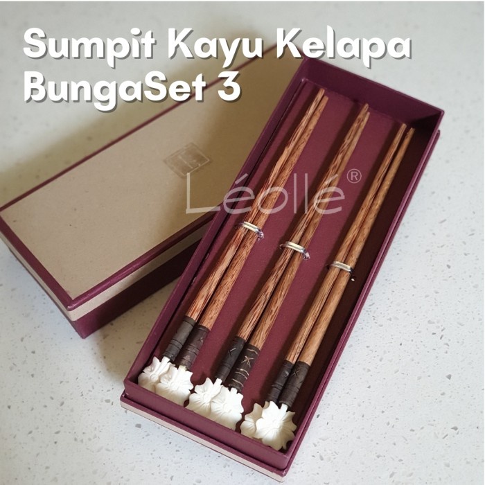 Leolle Sumpit Kayu Kelapa Dekorasi Aksesoris Gading set 3pasang Kupu ...