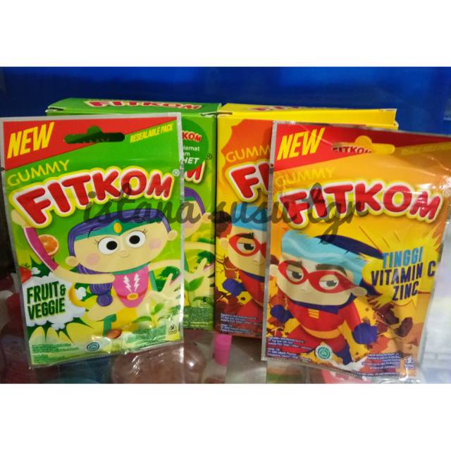 Jual Fitkom gummy sachet 24gr (exp sept 2021) | Shopee Indonesia