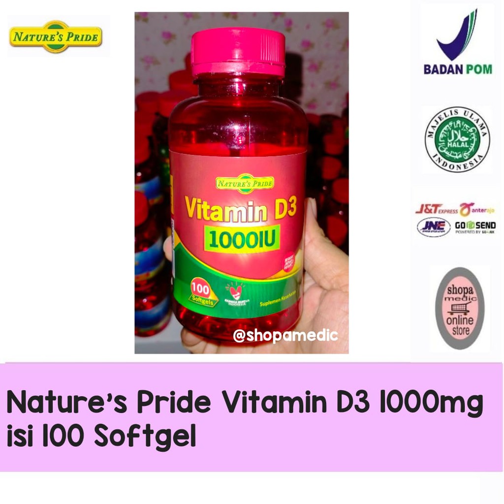 Jual Nature's Pride Vitamin D3 1000 IU 100 Softgels | Shopee Indonesia