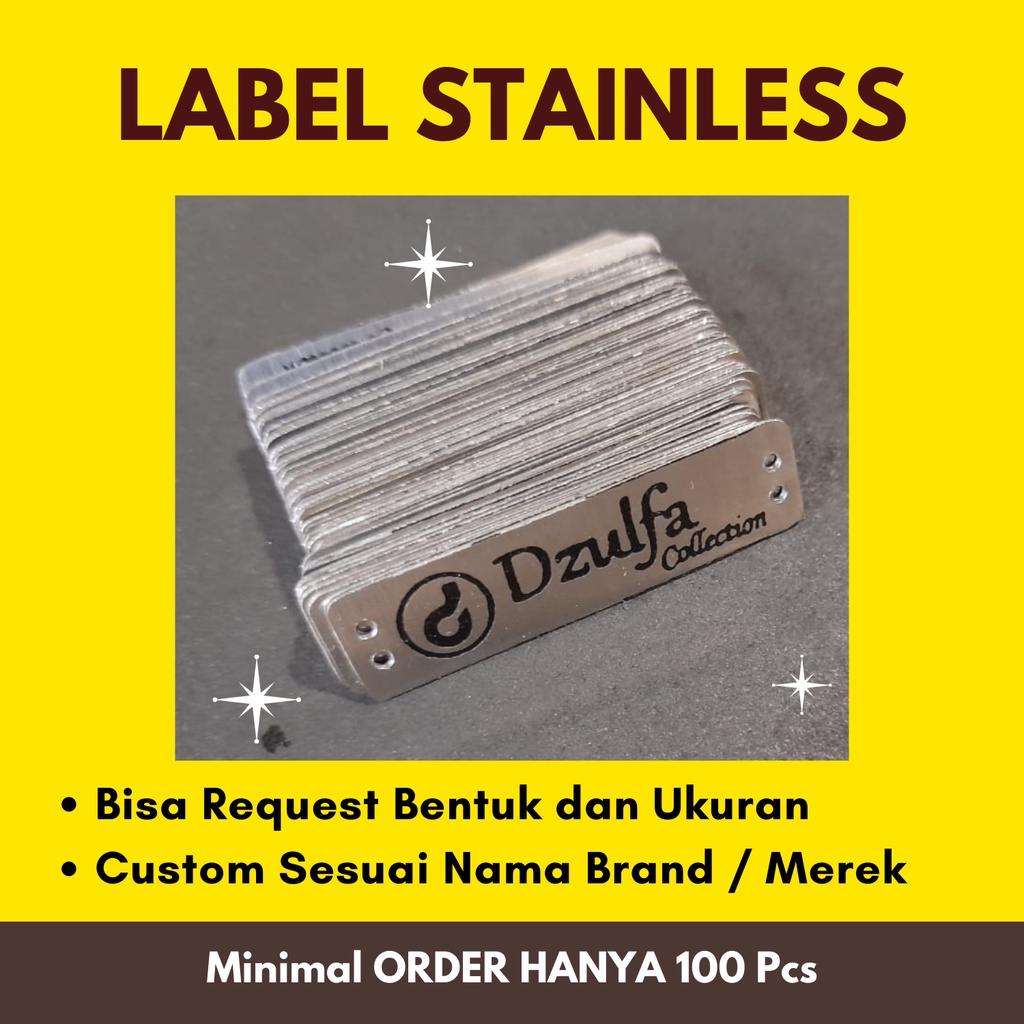 Jual LABEL HIJAB BAHAN STENLIS / STAINLESS STEEL Anti Karat Sesuai Nama ...