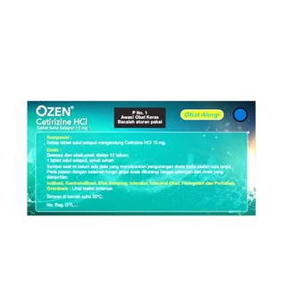 Jual OZEN TABLET 1 BLISTER ISI 10 TABLET/ALERGI/PILEK/GATAL/RHINITIS ...