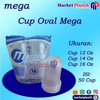 Jual Cup Oval/Cup Ovale/Gelas Boba 50pcs/Gelas Boba/Ovale Cup MEGA/PP ...