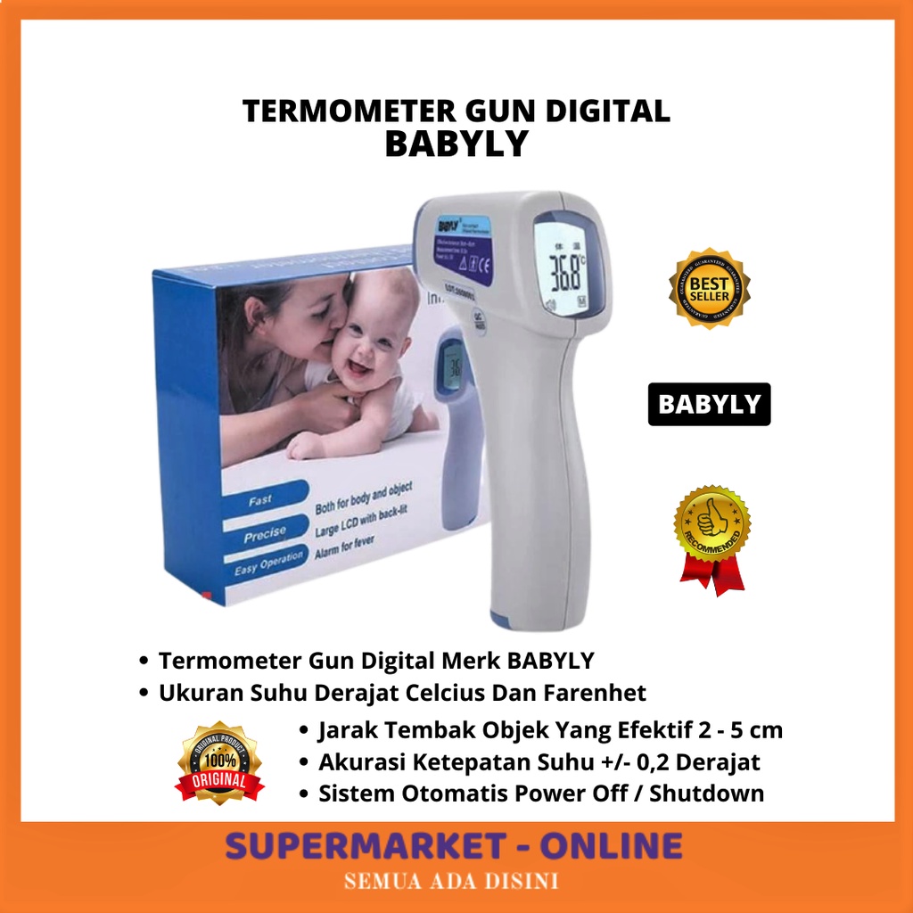 Jual TERLARIS Thermogun Termogun Termometer Thermometer Gun Tembak Buat ...