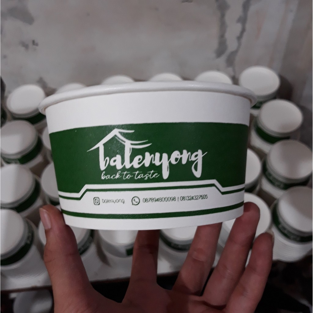 Jual Mangkok Kertas Custom Sablon Logo Paper Bowl Ukuran 650ml | Shopee ...