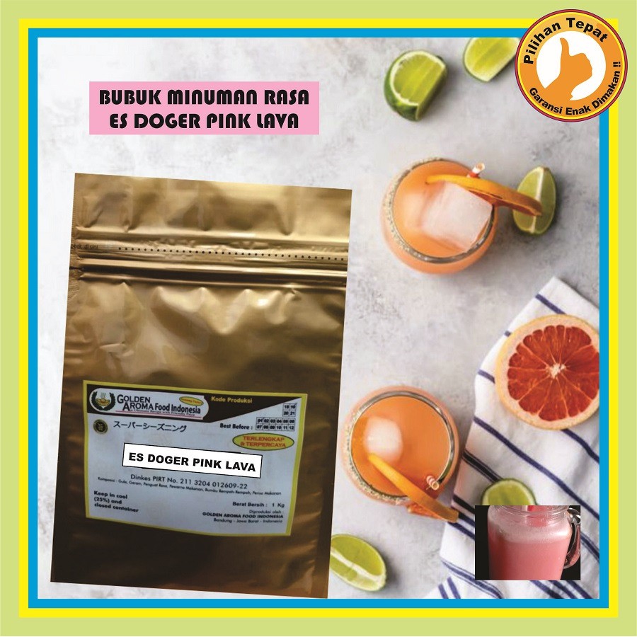 Jual Bubuk Minuman Es Doger Pink Lava 1 Kg Serbuk Minuman Rasa Pink ...