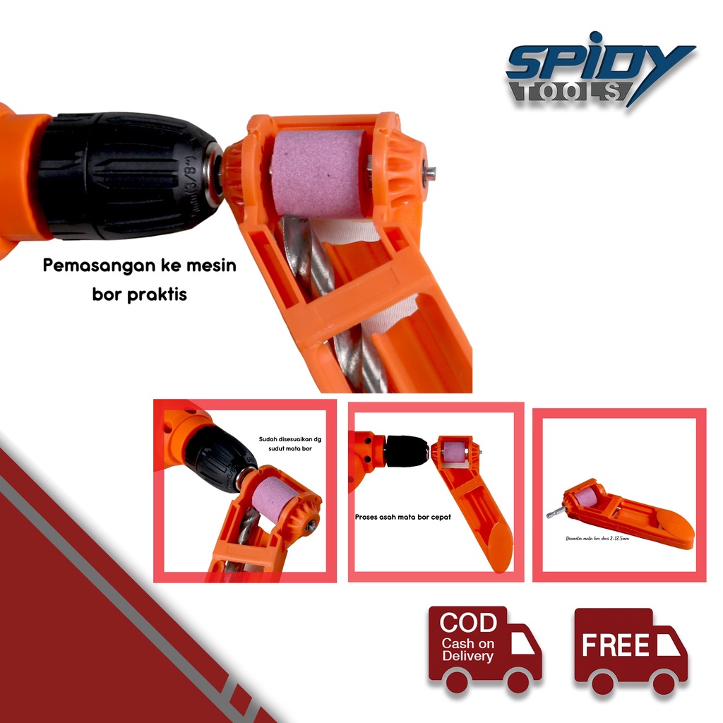Jual SPIDY Alat Pengasah Mata Bor Besi Portable Drill Bits Sharpening ...