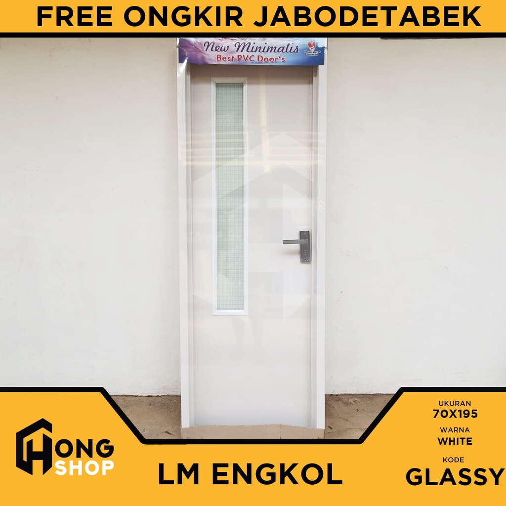 Jual Pintu Kamar Mandi PVC TEBAL + KACA ES GLASSY - LM ENGKOL White ...