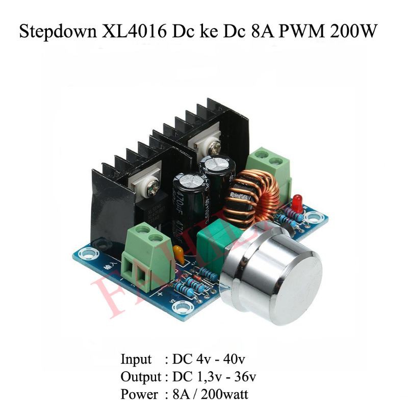 Jual Kit XL4016 8A 200W DC Step Down PWM Adjustable Stepdown | Shopee ...
