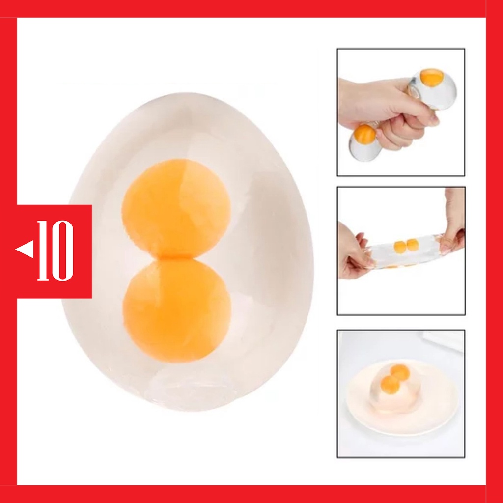 SPTE splat toy telur rebus stress ball squeeze egg squishy prank gag mainan banting lempar ...